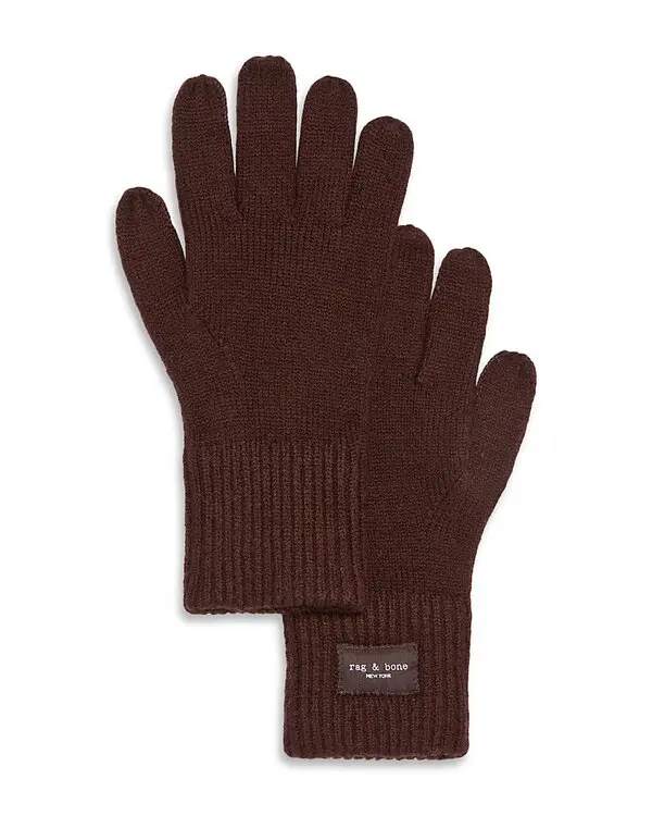 Rag & Bone Blake Knit Gloves - Brown