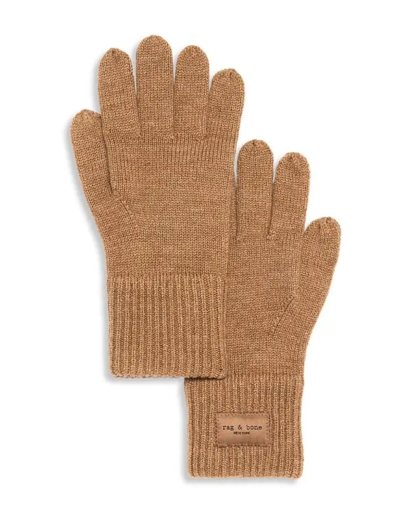 Rag & Bone Blake Knit Gloves - Camel