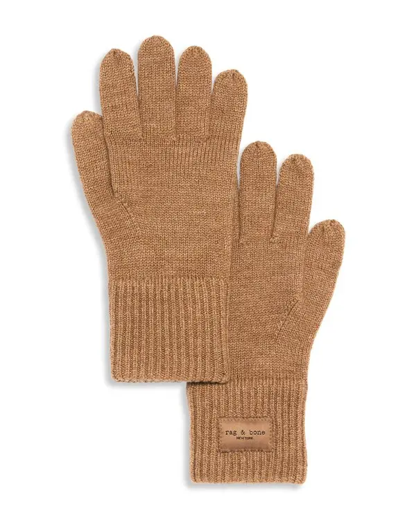 Rag & Bone Blake Knit Gloves - Camel