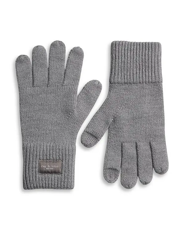 Rag & Bone Blake Knit Gloves - Grey