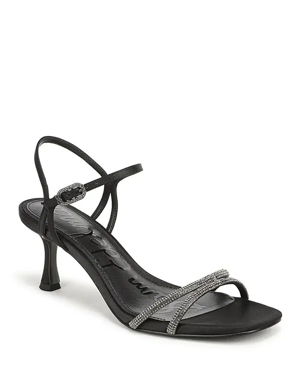 Sam Edelman Presley Glam Rhinestone Embellished Sandals - Black