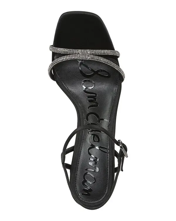 Sam Edelman Presley Glam Rhinestone Embellished Sandals - Black
