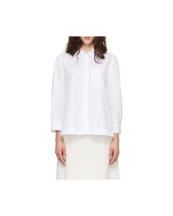 Simone Rocha Long Sleeved Embellished-collar Shirt