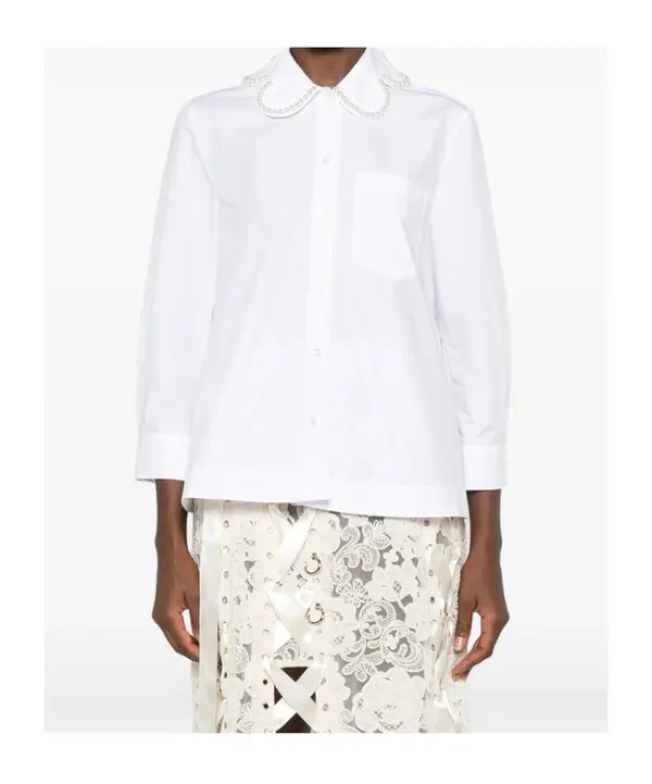Simone Rocha Long Sleeved Embellished-collar Shirt