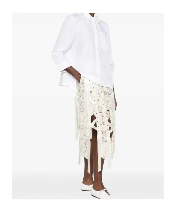 Simone Rocha Long Sleeved Embellished-collar Shirt