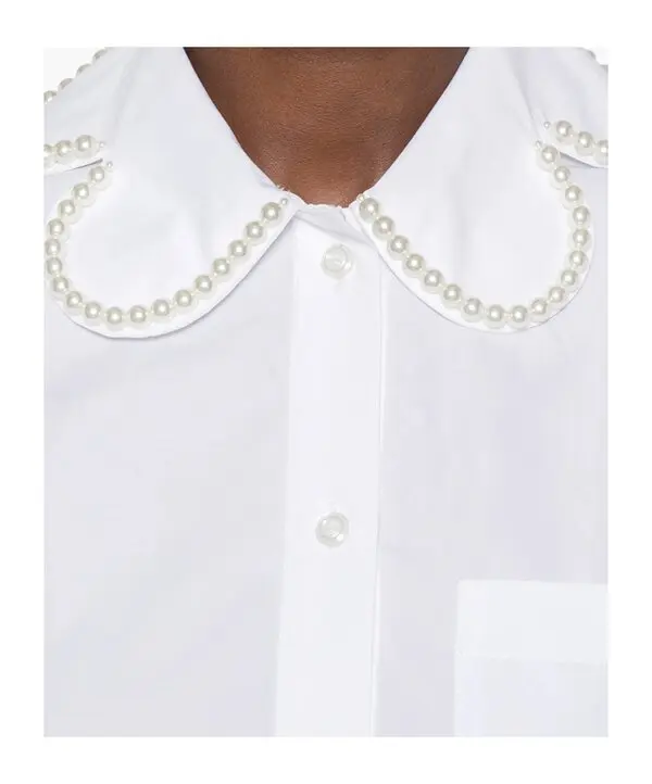 Simone Rocha Long Sleeved Embellished-collar Shirt