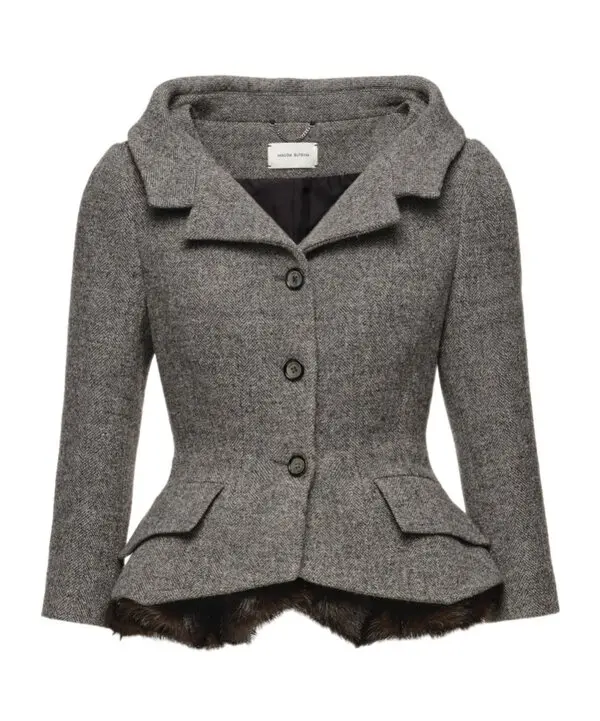 Magda Butrym Tailored Blazer With Faux Fur Peplum