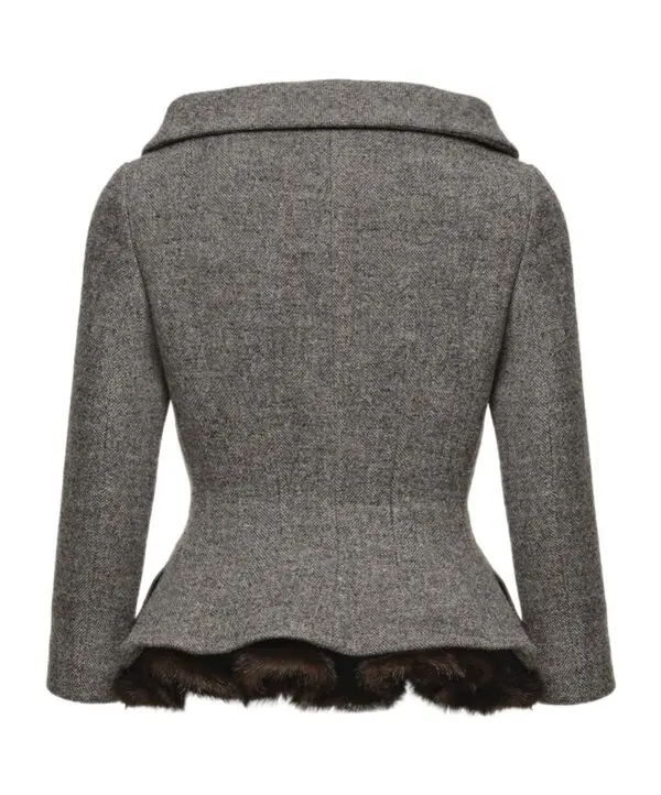 Magda Butrym Tailored Blazer With Faux Fur Peplum