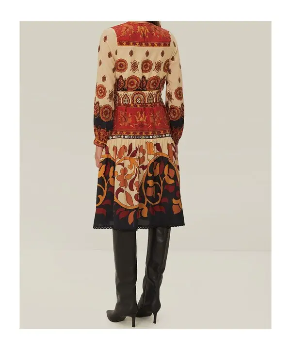Farm Rio Ainka Tiles Belted Dress
