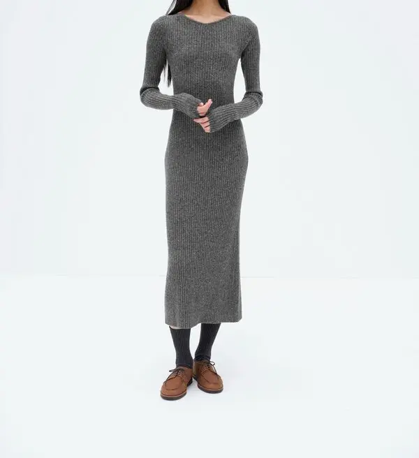 Auralee V-neck Knit Dress
