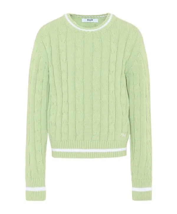 MSGM Long-sleeved Knitted Pullover - Green