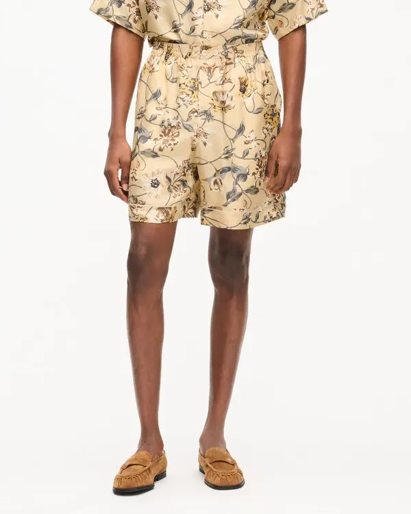 Kenzo Wildflower' Elasticated Shorts In Silk