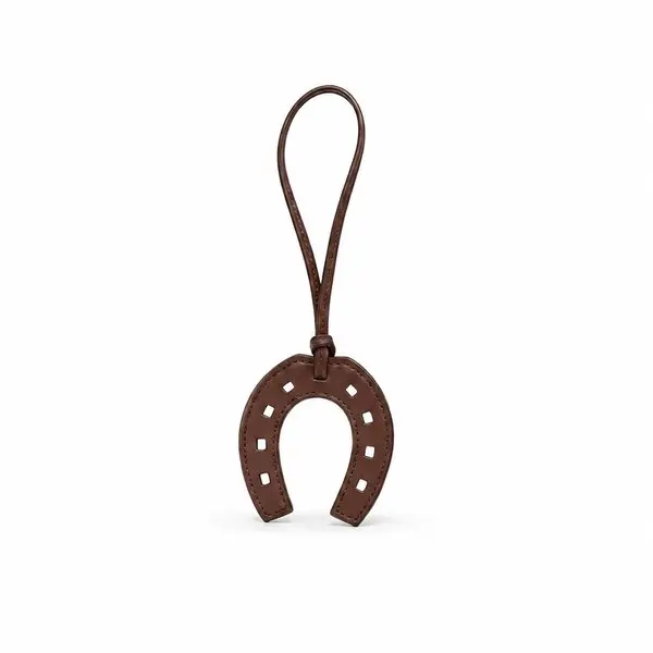 BOSSA BRASIL Leather Horseshoe Bag Charm - Brown