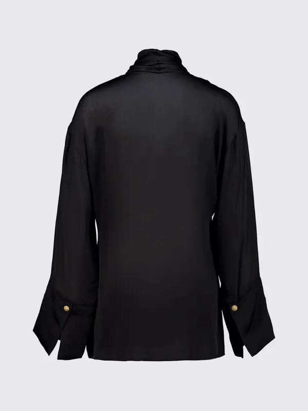 Balmain Slim Fit Silk Pussy-bow Shirt