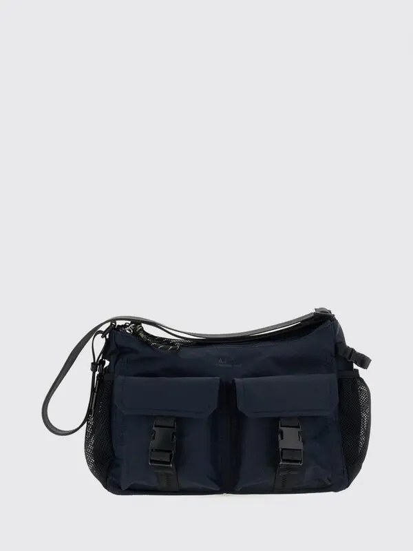 A.p.c. Utility Nylon Crossbody Bag With Patch Pocket And Carabiner - Blue