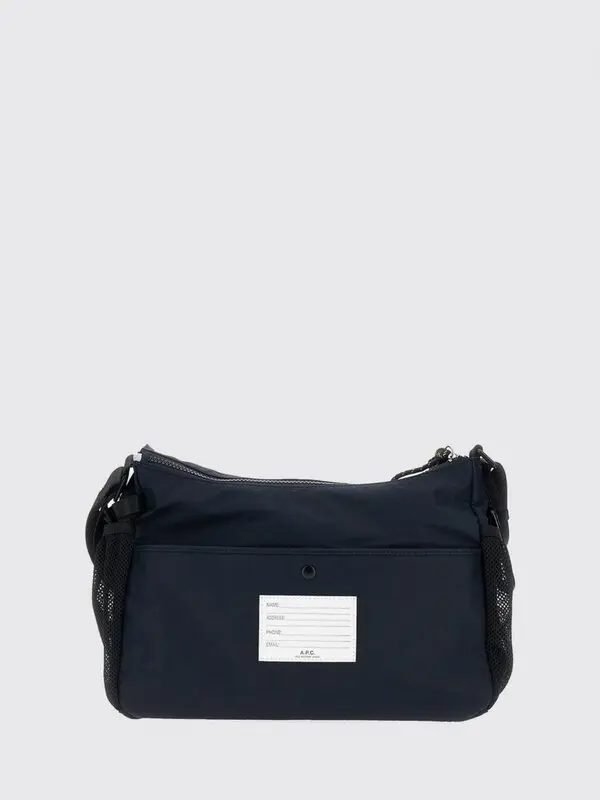 A.p.c. Utility Nylon Crossbody Bag With Patch Pocket And Carabiner - Blue