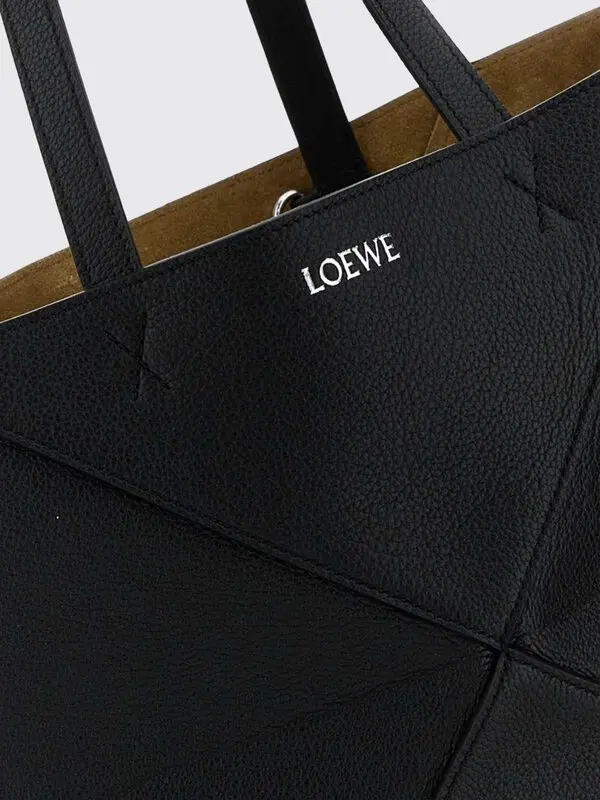 Loewe Puzzle Fold Medium Calfskin Leather Tote Bag With Double Handle