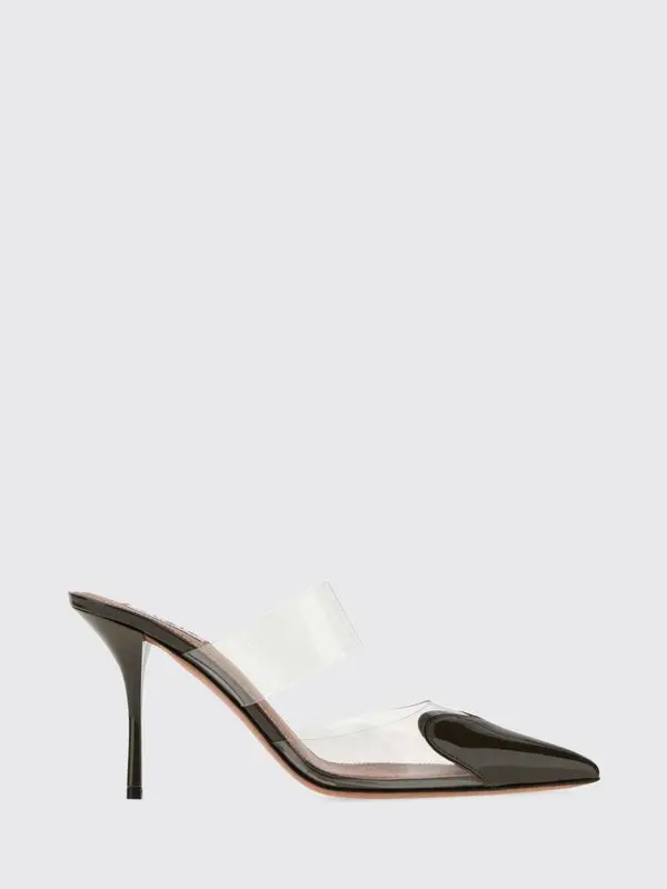 Alaïa Le Cœur Patent Leather And Pvc Mules With High Stiletto Heel - Kaki