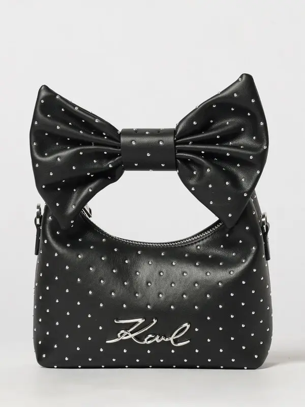 Karl Lagerfeld Mini Synthetic Leather Handbag With Bow And Shoulder Strap