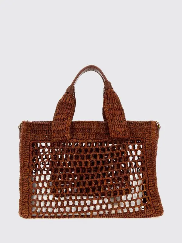 Chloé Summer Banana Handbag In Raffia With Embroidered Logo And Shoulder Strap