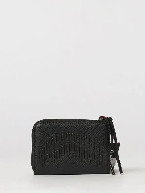 SPRAYGROUND Pvc Card Holder With Zip And Tone-on-tone Shark Logo