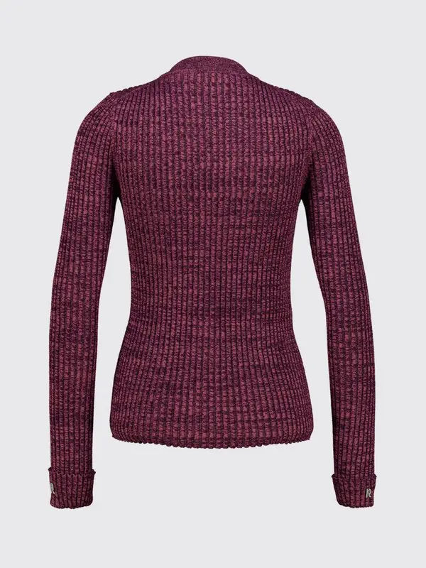 Rabanne Slim Fit Virgin Wool And Silk Crewneck Cardigan - Violet