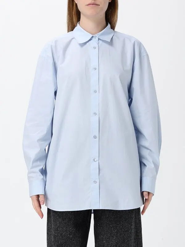 TOTEME Relaxed Fit Shirt In Cotton Poplin With Dropped Shoulders - Blue 1