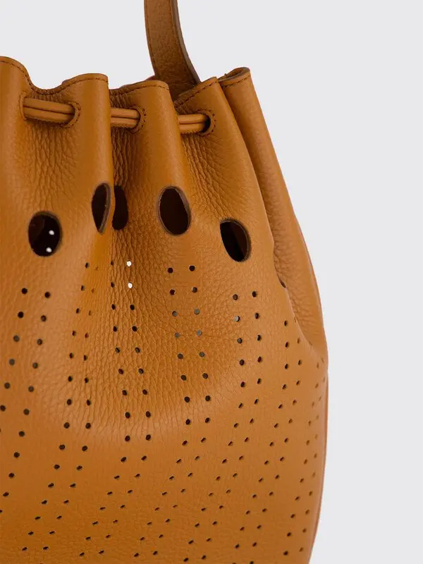 Valentino Garavani Calfskin Leather Bucket Bag With Vlogo Signature - Brown