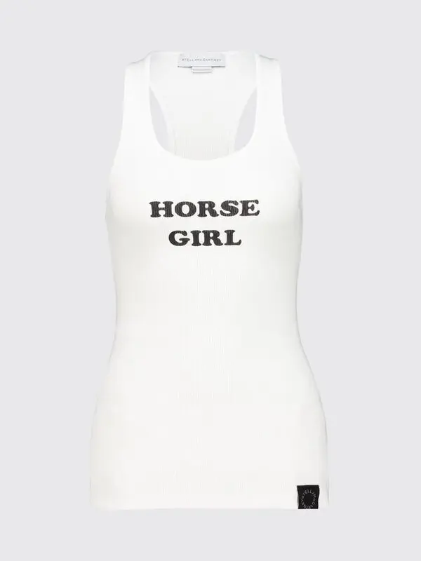 Stella McCartney Slim Fit Cotton Tank Top With Slogan Print