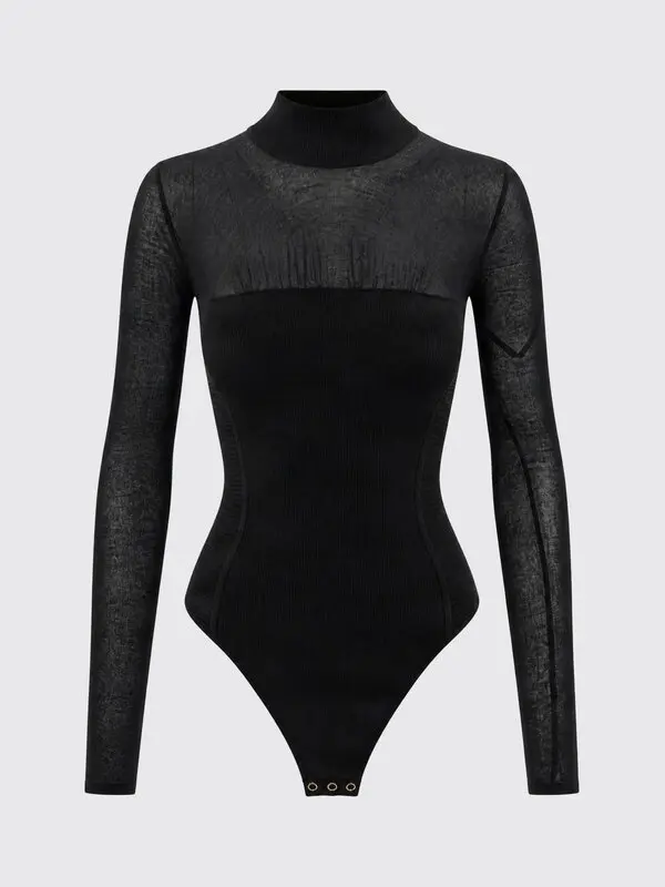 Elisabetta Franchi Slim Fit Stretch-viscose Long-sleeved Turtleneck Bodysuit