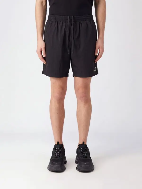 Balenciaga Slim Fit Jogging Shorts In Technical Fabric With Contrast Logo