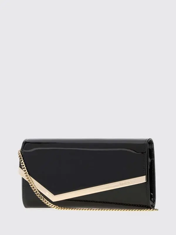 JIMMY CHOO Emmie Patent Leather Mini Handbag With Chain Strap - Gold