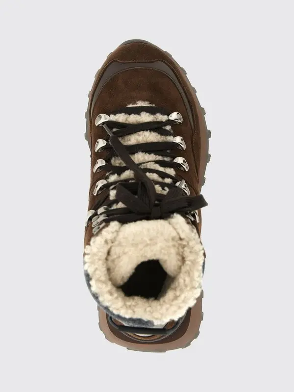 Brunello Cucinelli Calfskin Suede Hiking Boots With A Padded Ankle Collar - Brown