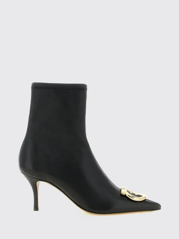 FERRAGAMO Maxi Gancini Stretch Fabric Stiletto Heel Ankle Boots