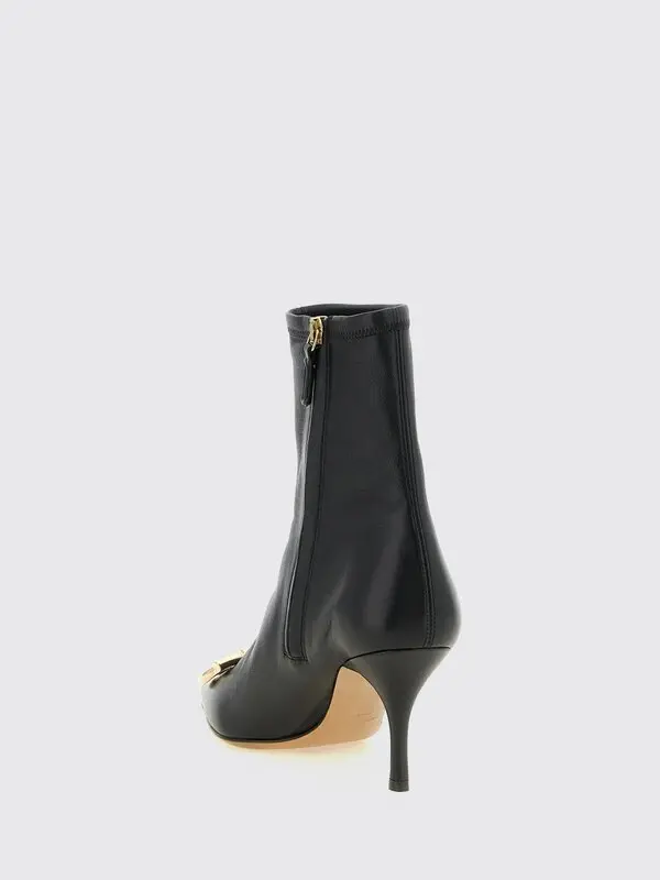FERRAGAMO Maxi Gancini Stretch Fabric Stiletto Heel Ankle Boots