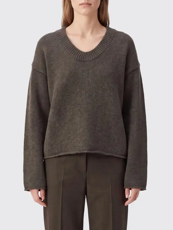 Loulou De Saison Derry 100% Cashmere V-neck Jumper With Dropped Shoulders - Brown