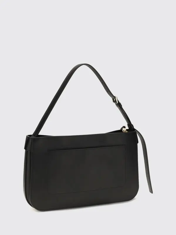 FERRAGAMO Small Calfskin Leather Shoulder Bag With Gancini Logo