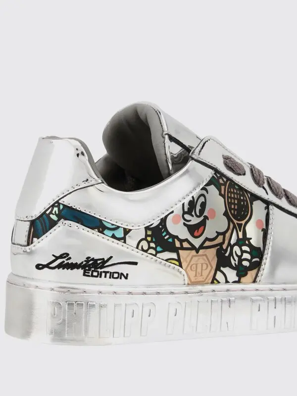 Philipp Plein 3d Ice Cream Low Top Patent Sneakers With Graphic Print