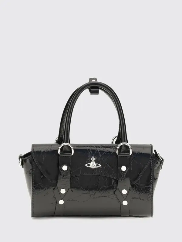 VIVIENNE WESTWOOD Bettina Crackled Leather Mini Handbag With Orb Logo
