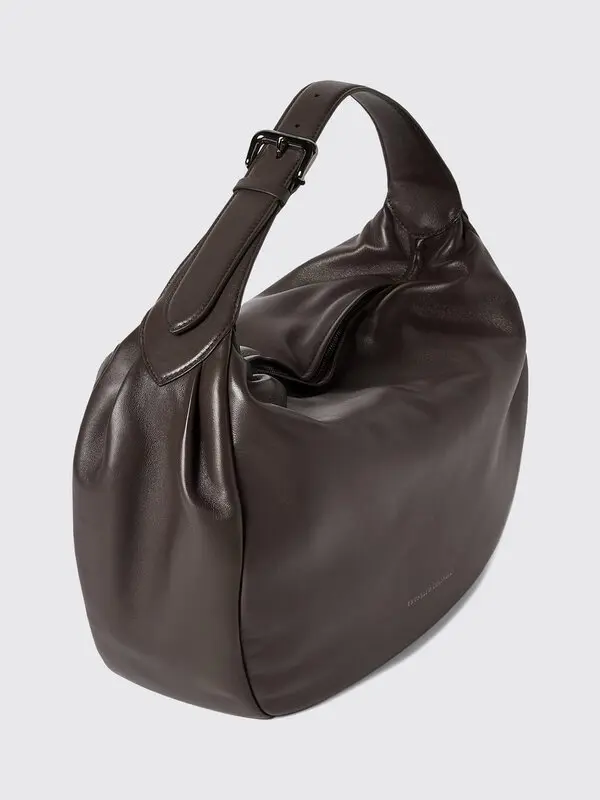 Brunello Cucinelli Calfskin Leather Handbag With Adjustable Handle