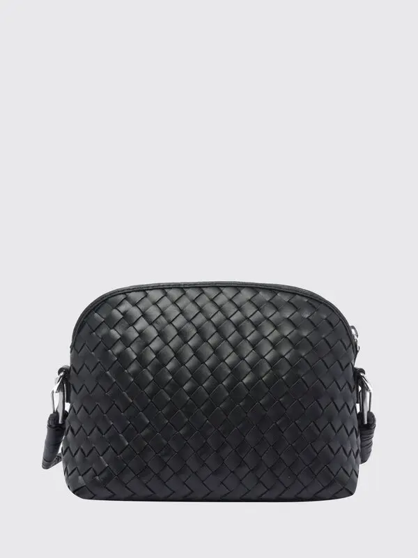 Dragon Diffusion Small Woven Leather Crossbody Bag With Zip - Black