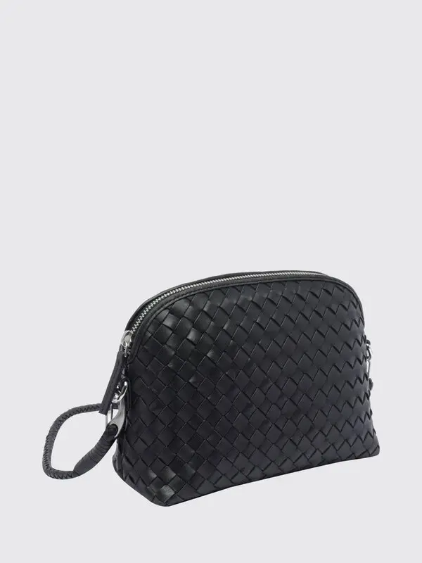 Dragon Diffusion Small Woven Leather Crossbody Bag With Zip - Black