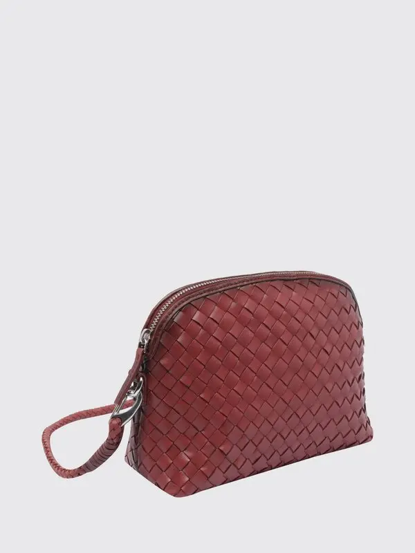 Dragon Diffusion Small Woven Leather Crossbody Bag With Zip - Red