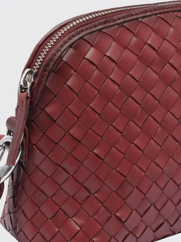 Dragon Diffusion Small Woven Leather Crossbody Bag With Zip - Red