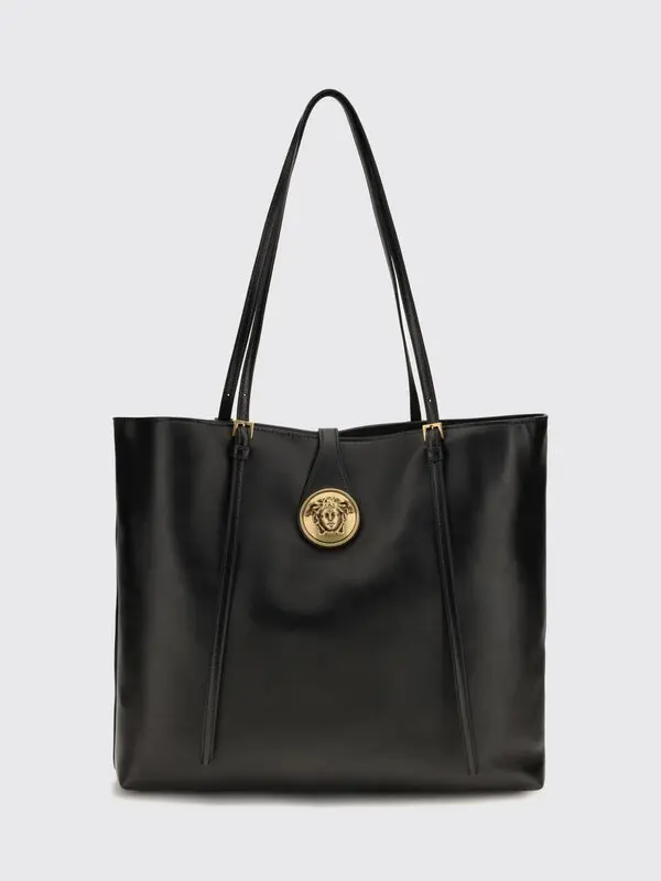 Versace Large Lambskin Leather Tote Bag With Medusa Logo
