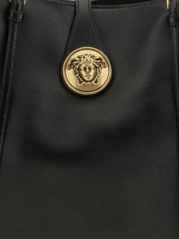 Versace Large Lambskin Leather Tote Bag With Medusa Logo