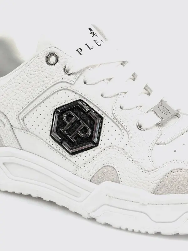 Philipp Plein Predator V2 Low-top Leather Trainers With Hexagon Logo - White