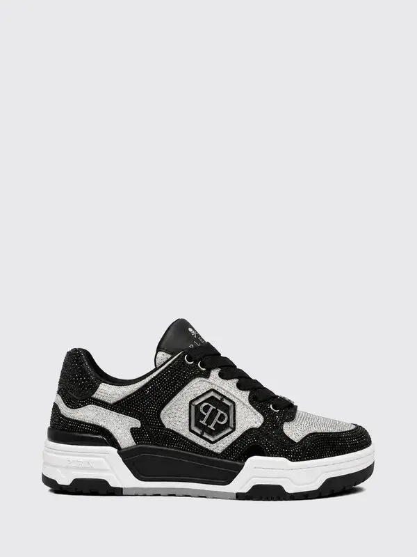 Philipp Plein Predator V2 Leather Trainers With Crystals And Hexagon Logo - White 1
