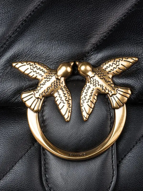 Pinko Classic Love Bag Puff In Quilted Nappa Leather With Love Birds Buckle