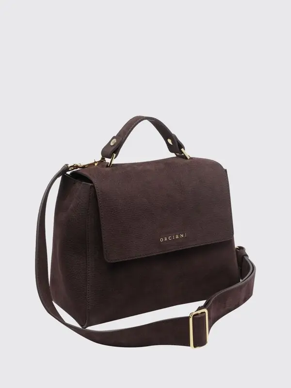 Orciani Sveva Hamme Leather Handbag With Removable Shoulder Strap - Red